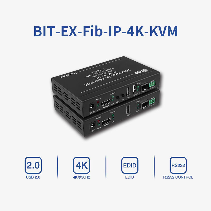 4k30 UHD HDMI Extender HDCP 1.4 20km Rs232 EDID KVM Over Fiber Extender