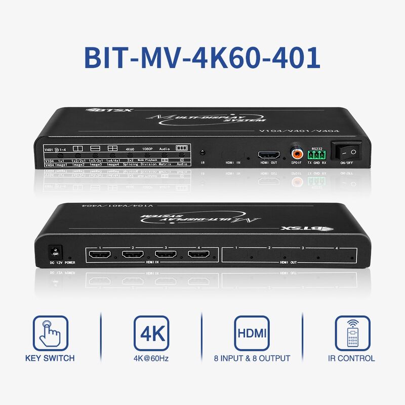 1 in 4 Out Video Wall Controller with 4K60 Output Multi Display Modes ...