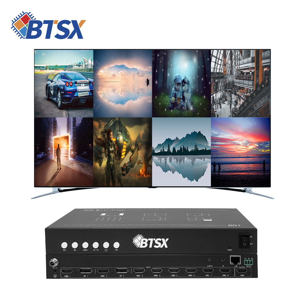 4K60 Resolution Adaptive Video Splitter 8 Inputs 1 Output Multi-viewer ...