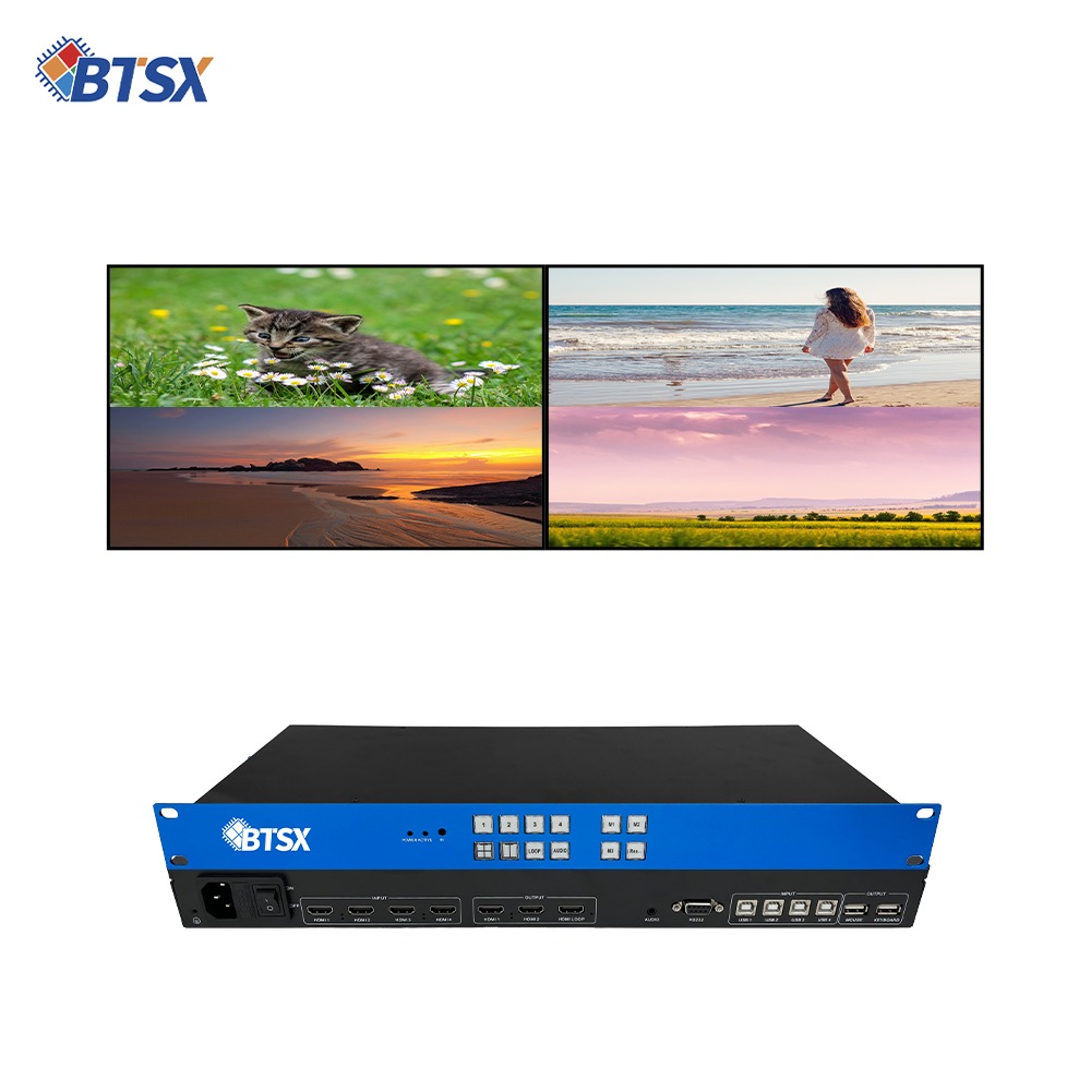 4K60 KVM Multi-Viewer Processor with 4 HDMI Inputs and Pure Hardware ...